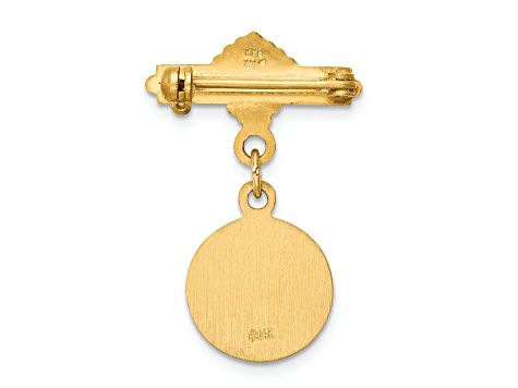 14k Yellow Gold Satin Saint Lucy Medal Pin - 14LPWA | JTV