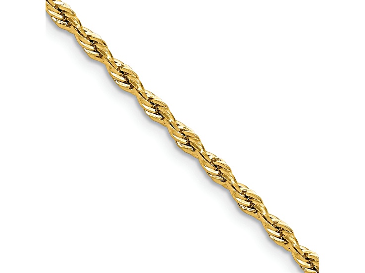 14k Yellow Gold 2.5mm Rope Link 18 Inch Chain - 14S7YB | JTV