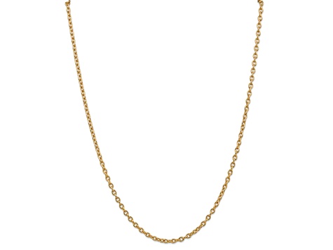 14k Yellow Gold 3.2mm Solid Round Open Link Cable 16 Inch Chain ...