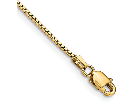 10k Yellow Gold Box Link Anklet - 15558A | JTV