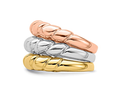 14K Triple Shrimp Band - 157DHA | JTV