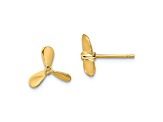 14k Yellow Gold 10.5mm 2D Propeller Stud Earrings - 15L06A | JTV