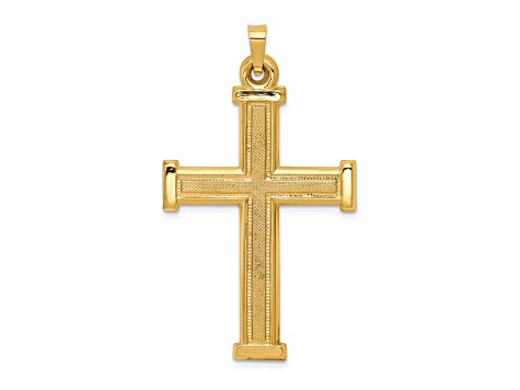 14K Yellow Gold Hollow Latin Cross Pendant - 15NG1A | JTV