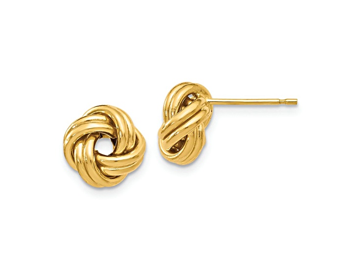 10k Yellow Gold Polished Love Knot Stud Earrings - 16EOEA | JTV