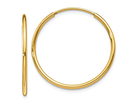 14k Yellow Gold 1 Endless Hoop Earrings 16T5GA JTV