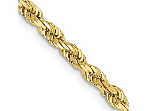 10k Yellow Gold 3.35mm Solid Diamond-Cut Quadruple Rope 26 Inch Chain ...