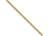 10k Yellow Gold 1.4mm Diamond-Cut Round Open Link Cable 18 Inch Chain ...