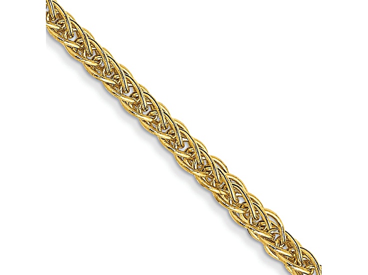 14k Yellow Gold 2mm 3-Wire Wheat Link 24 Inch Chain - 175XDE | JTV