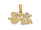 10K Yellow Gold Textured Tennis Bum with Racquet Charm - 176L4A | JTV