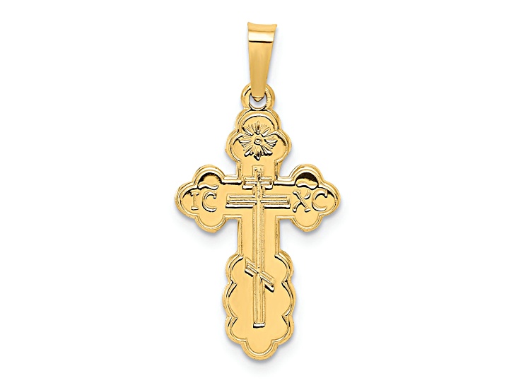 14K Yellow Gold Eastern Orthodox Cross Charm - 176M1A | JTV