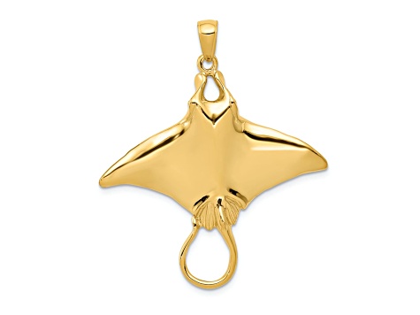 14k Yellow Gold Manta Ray Pendant - 17SG4A | JTV