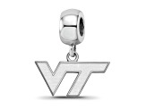 Sterling Silver Rhodium-plated LogoArt Virginia Tech XS Dangle Bead ...