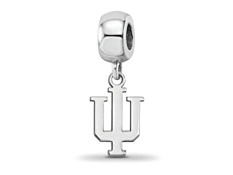 Sterling Silver Rhodium-plated LogoArt Indiana University Small Dangle ...