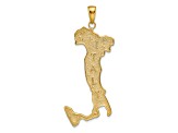 14k Yellow Gold Textured Large Map with ITALY Pendant - 187TCA | JTV