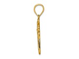 14k Yellow Gold Textured Cross with Heart Edges Design Charm - 18GW4A | JTV