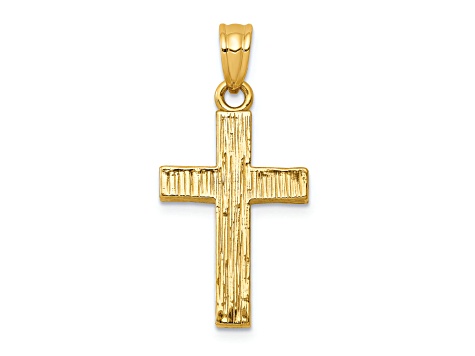 14K Yellow Gold Epoxy Latin Cross Pendant - 18HY7A | JTV