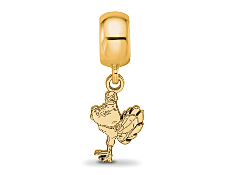 14K Yellow Gold Over Sterling Silver LogoArt Virginia Tech Small Dangle ...