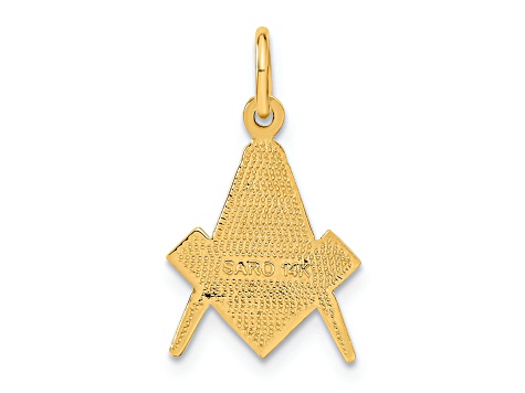 14K Yellow Gold Polished and Textured Masonic Symbol Charm - 19769A | JTV