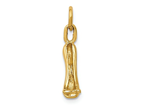 14k Yellow Gold Textured High Heel Shoe Charm Pendant - 198RQA | JTV