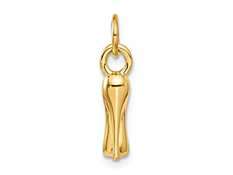 14k Yellow Gold Textured High Heel Shoe Charm Pendant - 198RQA | JTV