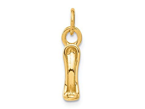 14k Yellow Gold Textured High Heel Shoe Charm Pendant - 198RQA | JTV