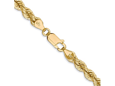 14k Yellow Gold 5mm Solid Rope 22 Inch Chain - 1B1SQC | JTV