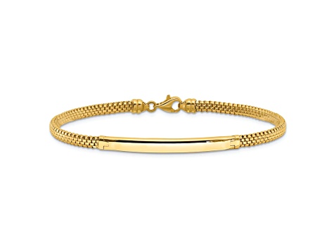 14k Yellow Gold Polished Fancy Bar Bracelet - 1B668A | JTV