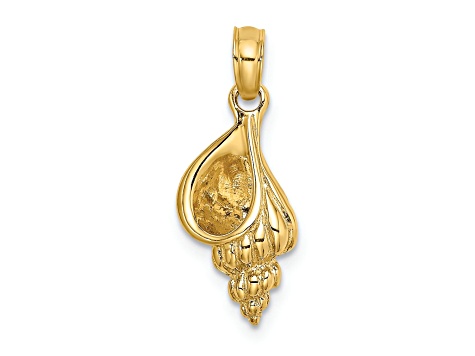 14K Yellow Gold 3D Mini Conch Shell Charm - 1BKQ2A | JTV