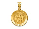 14k Yellow Gold Polished and Satin St. Luke Medal Pendant - 1BR52A | JTV