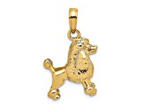 14k Yellow Gold 3D Textured Poodle Dog Charm - 1C0QVA | JTV