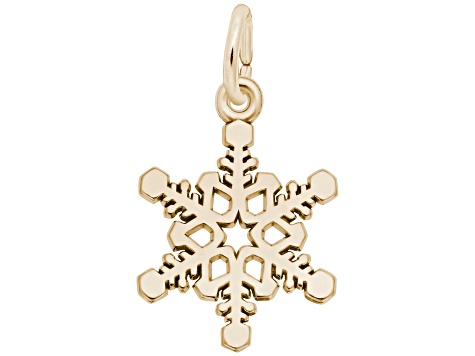 14K Yellow Gold Snowflake Charm - 1C6KXA | JTV
