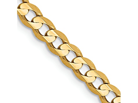 14k Yellow Gold 3.8mm Solid Open Concave Curb 22 Inch Chain - 1C8B5A | JTV