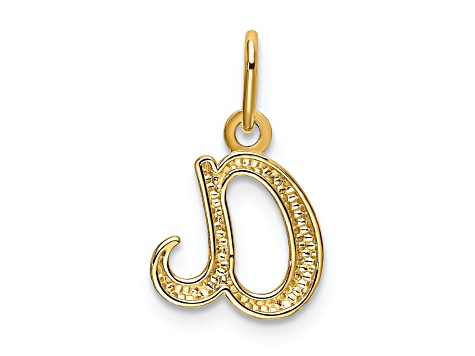 10K Yellow Gold Polished Letter a Initial Charm - 1CL25A | JTV