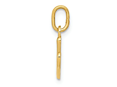 10K Yellow Gold Polished Letter v Initial Charm - 1CL25V | JTV