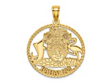 14k Yellow Gold Textured BAHAMAS Crest In Textured Frame Charm - 1CLJ4A ...