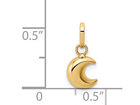 14K Yellow Gold Polished Puffed Moon Charm - 1CNCFA | JTV