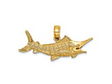 10K Yellow Gold Textured 2D Marlin Fish Charm - 1CRX1A | JTV