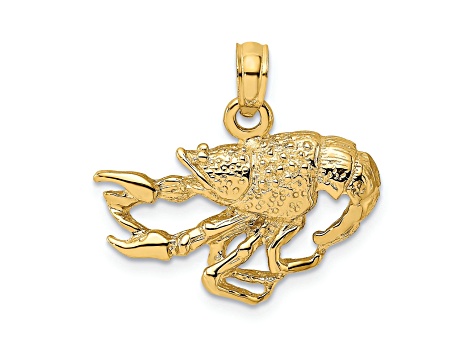 14k Yellow Gold Textured Crawfish Charm - 1D55LA | JTV