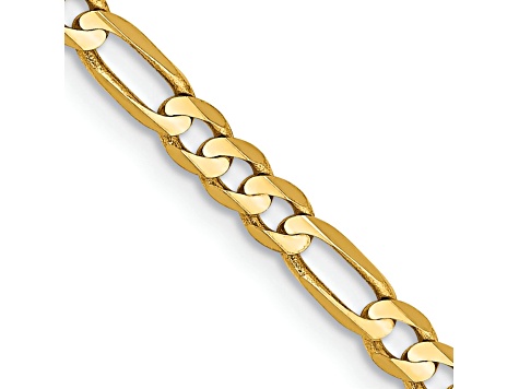 10k Yellow Gold 3mm Solid Concave Figaro 26 Inch Chain - 1DFP5F | JTV