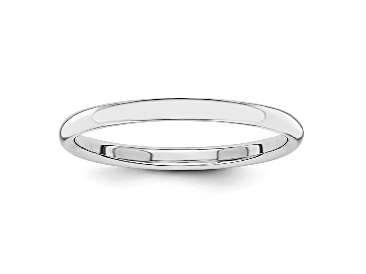 14K White Gold Polished 2mm Band - 1DFV4B | JTV
