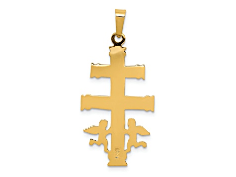14K Yellow and White Gold Cara Vaca Crucifix Pendant - 1DFZRA | JTV