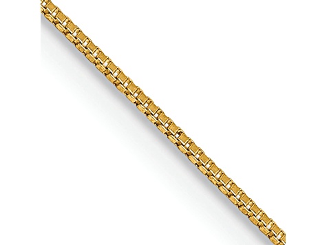 14k Yellow Gold 0.5mm Solid Box 26 Inch Chain - 1DTR3B | JTV