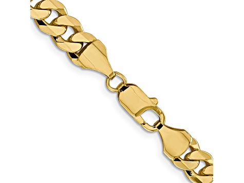 14k Yellow Gold 8.75mm Flat Beveled Curb Link Bracelet 14k Yellow Gold 8.75mm Flat Beveled Curb Link Bracelet