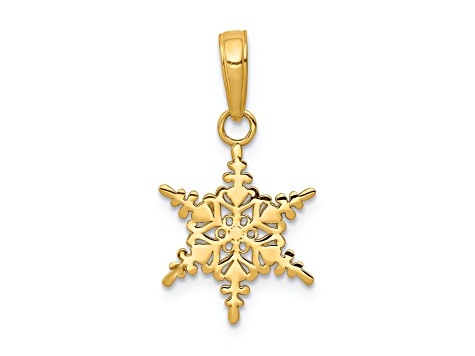 10K Yellow Gold Small Snowflake Pendant - 1J5MJA | JTV
