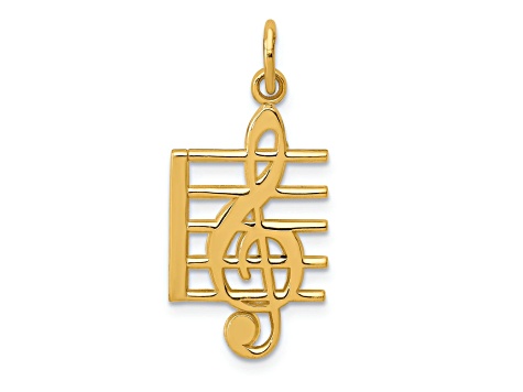 14k Yellow Gold Musical Staff Charm - 1KC72A | JTV
