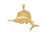 14k Yellow Gold Textured Sailfish Pendant - 1M8YJA | JTV