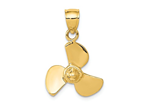 14k Yellow Gold Textured Propeller Pendant - 1MCVTA | JTV