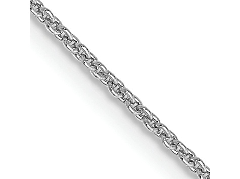 Rhodium Over 14k White Gold 0.9mm Solid Cable 14 Inch Chain - 1QM49A | JTV