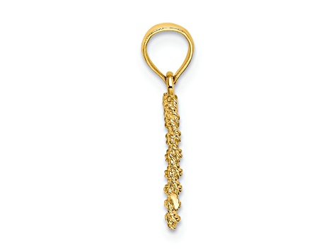 10K Yellow Gold 3D Textured Rope Heart Charm - 1WDDSA | JTV