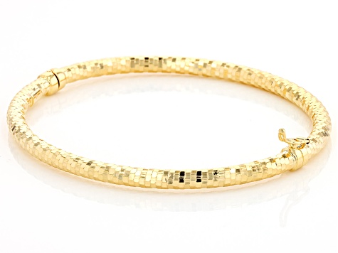 10k Yellow Gold Diamond-Cut Bangle - AU1759 | JTV